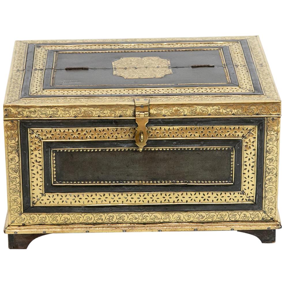 Three-Drawer Brass Bound Chest For Sale at 1stDibs