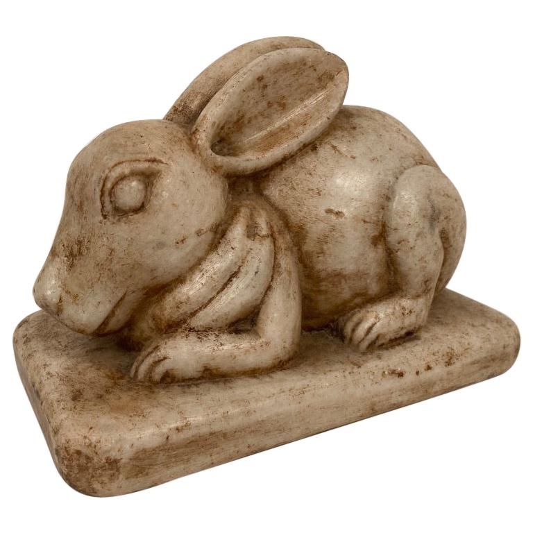 Anglo-Indian Carved Marble Figure of a Rabbit For Sale at 1stDibs