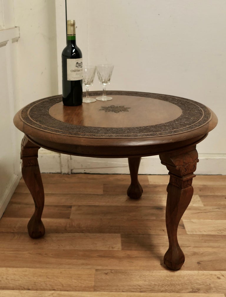 Anglo Indian Carved Teak Occasional Table or Coffee Table For Sale at ...