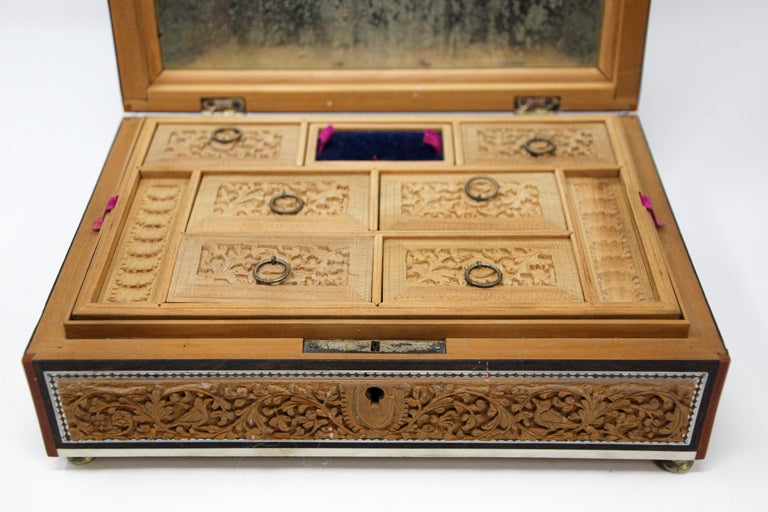 Anglo-Indian Footed Box with Lidded Compartments, 19th Century For Sale ...