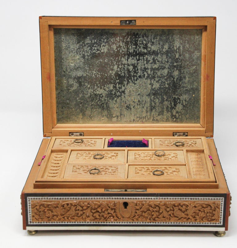Anglo-Indian Footed Box with Lidded Compartments, 19th Century For Sale ...