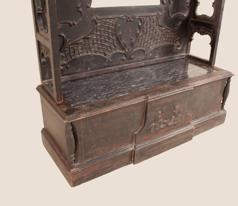 Anglo-Indian Hall Mirror with Bench at 1stDibs | indian full length ...