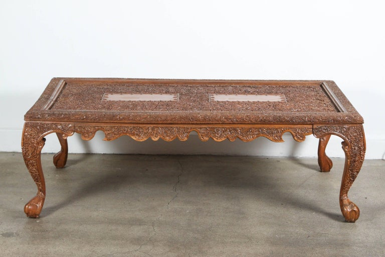 Asian Wood Hand Crafted Coffee Table For Sale at 1stDibs | indian ...