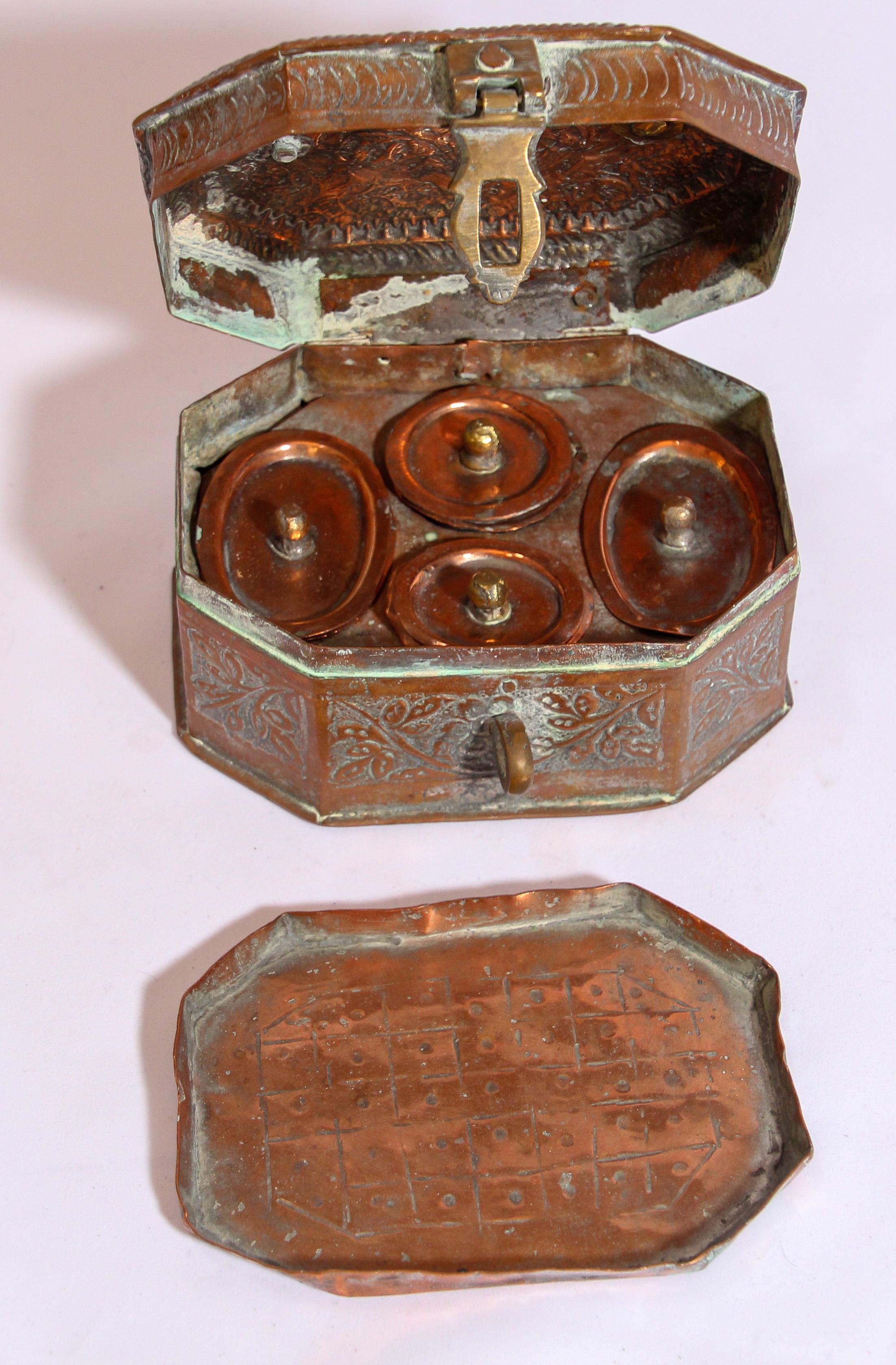 Handcrafted Antique Tinned Copper Metal Betel Box, India For Sale at ...