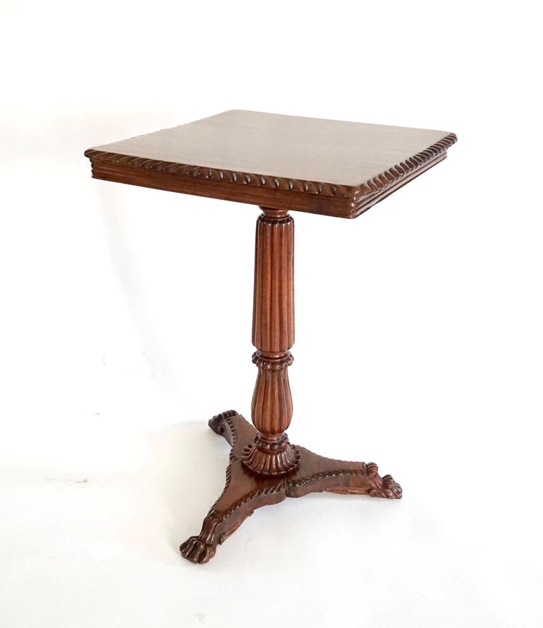 Anglo-Indian Mahogany Tilt-Top Pedestal Occasional Table or Stand ...