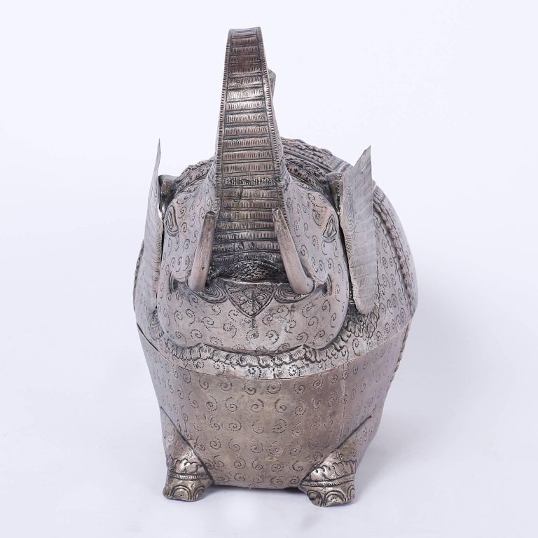 Anglo Indian Metal Elephant Box at 1stDibs | elephant boxes