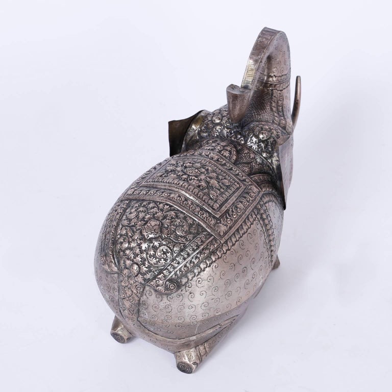 Anglo Indian Metal Elephant Box at 1stDibs | elephant boxes