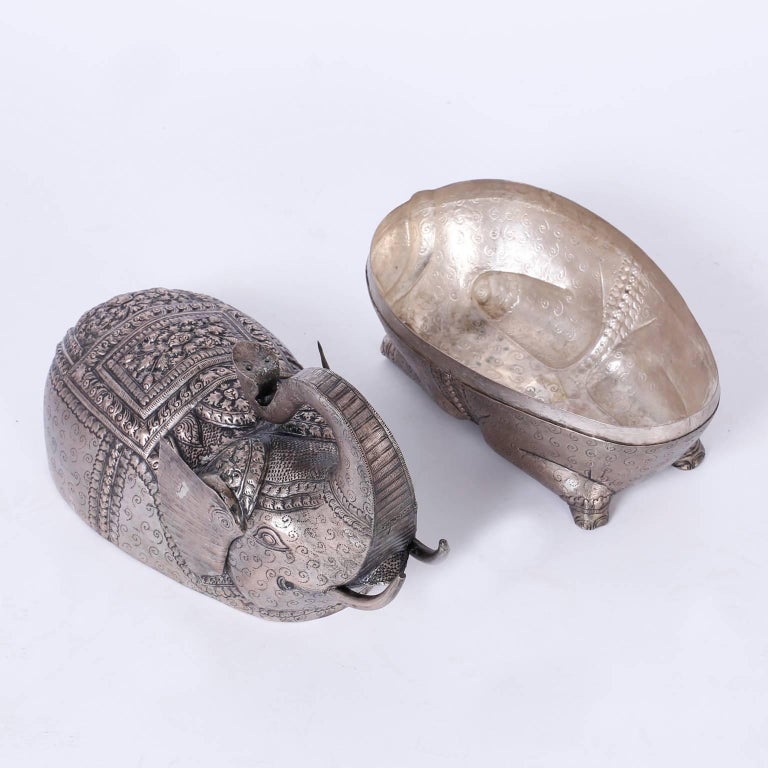 Anglo Indian Metal Elephant Box at 1stDibs | elephant boxes