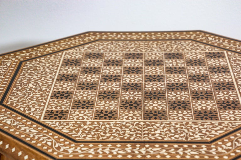 Anglo-Indian Octagonal Mughal Moorish Chess Game Table with Inlay India ...