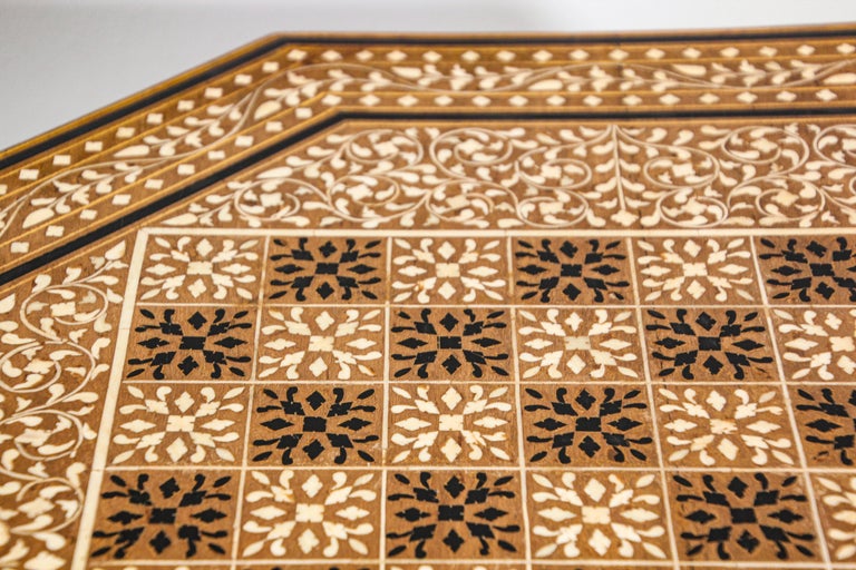 Anglo-Indian Octagonal Mughal Moorish Chess Game Table with Inlay India ...