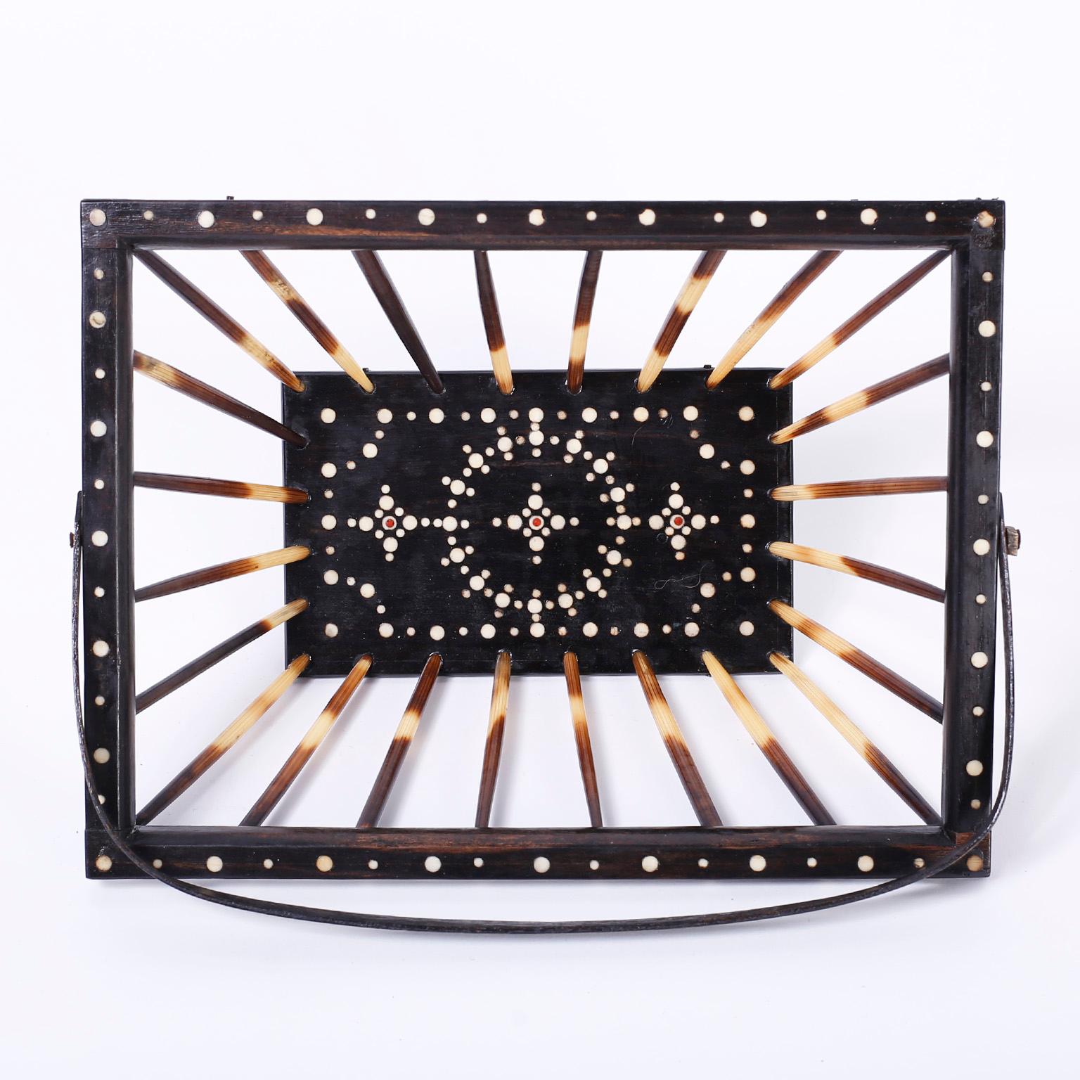 Anglo Indian Quill Basket at 1stDibs