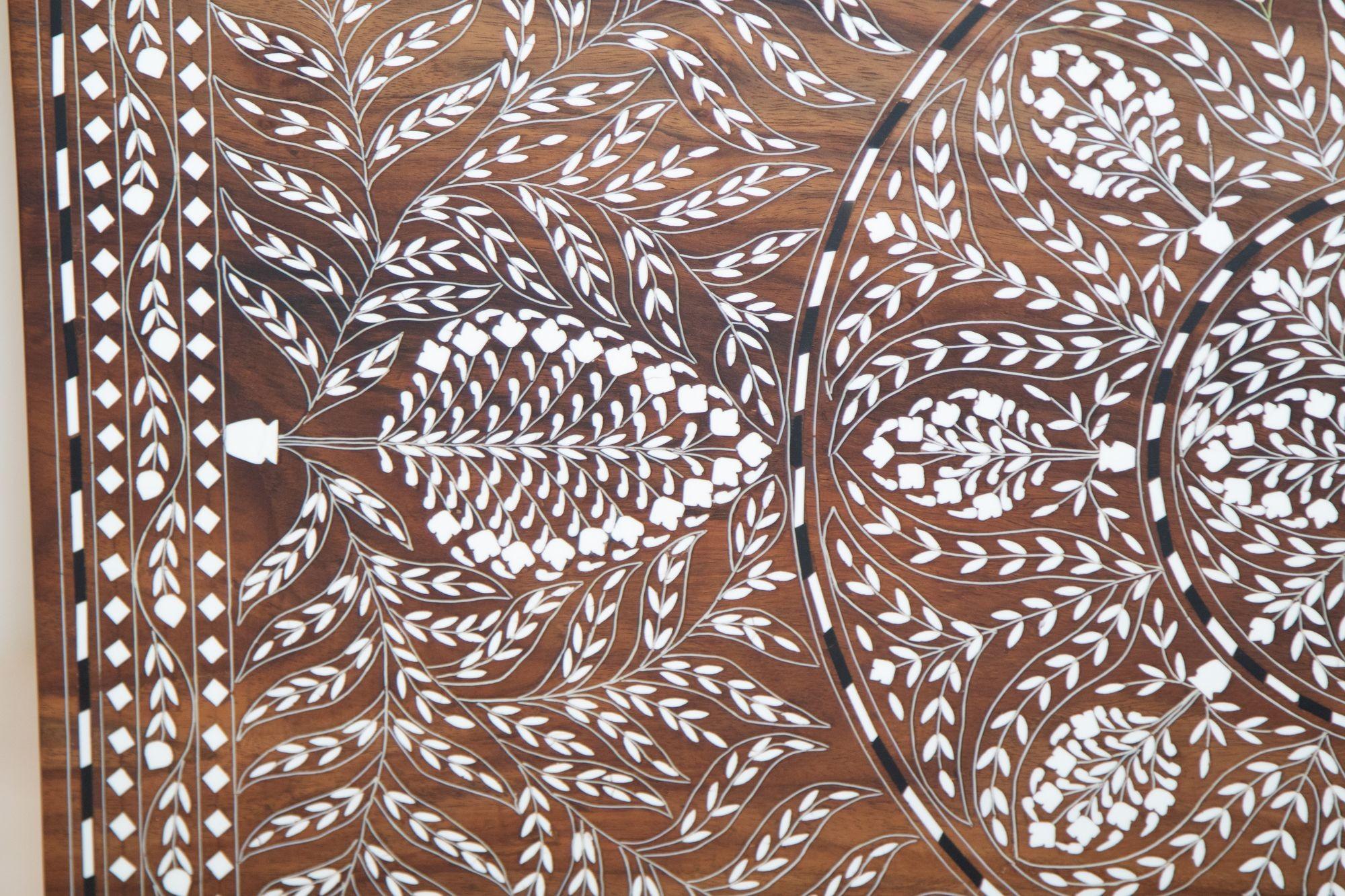 Anglo Indian Rectangular Coffee Table with Bone Inlay 1940's at 1stDibs