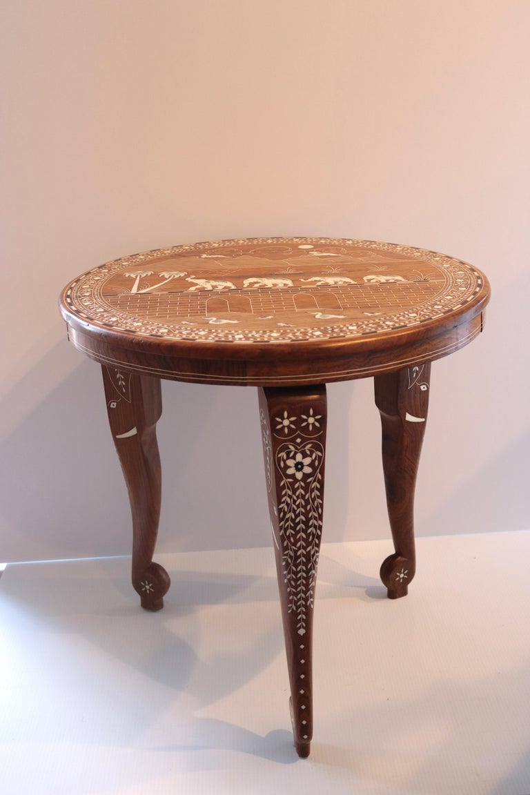 Anglo Indian Rosewood Side Tables Elephant Legs-Peacock and Elephant ...