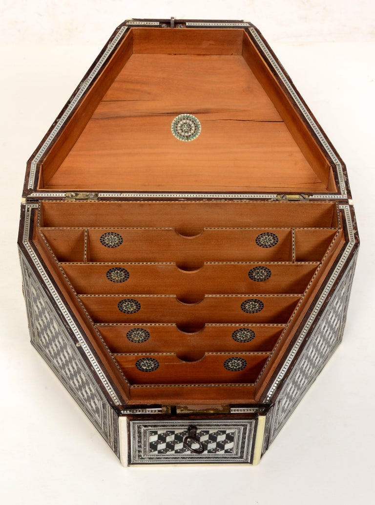 Anglo-Indian Sadeli Tumbling Block Writing Slope, Stationary Box c1850 ...