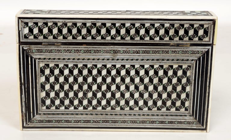 Anglo-Indian Sadeli Tumbling Block Writing Slope, Stationary Box c1850 ...