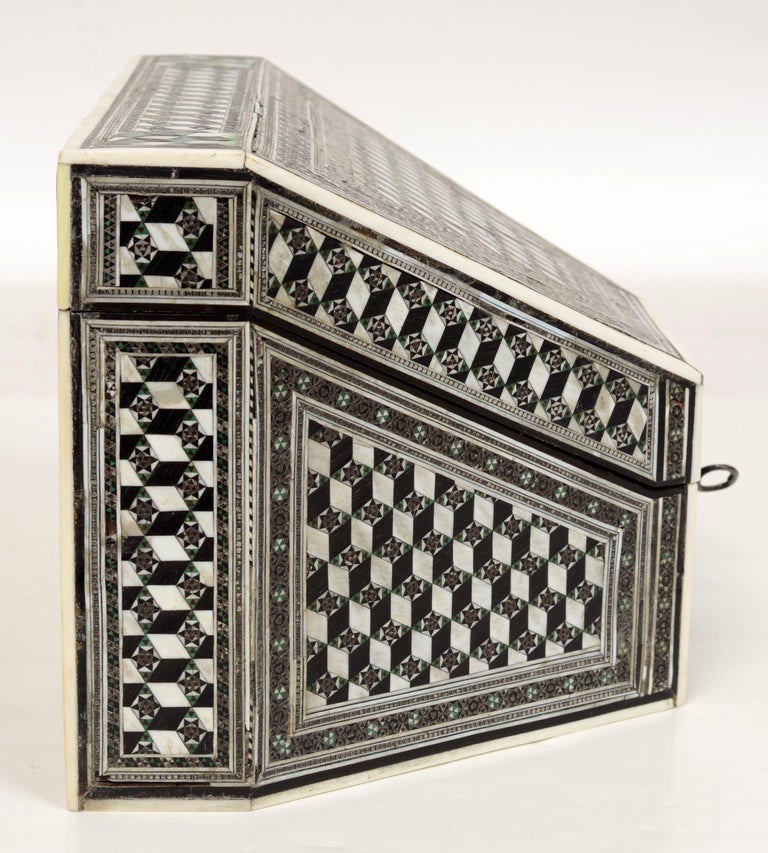 Anglo-Indian Sadeli Tumbling Block Writing Slope, Stationary Box c1850 ...