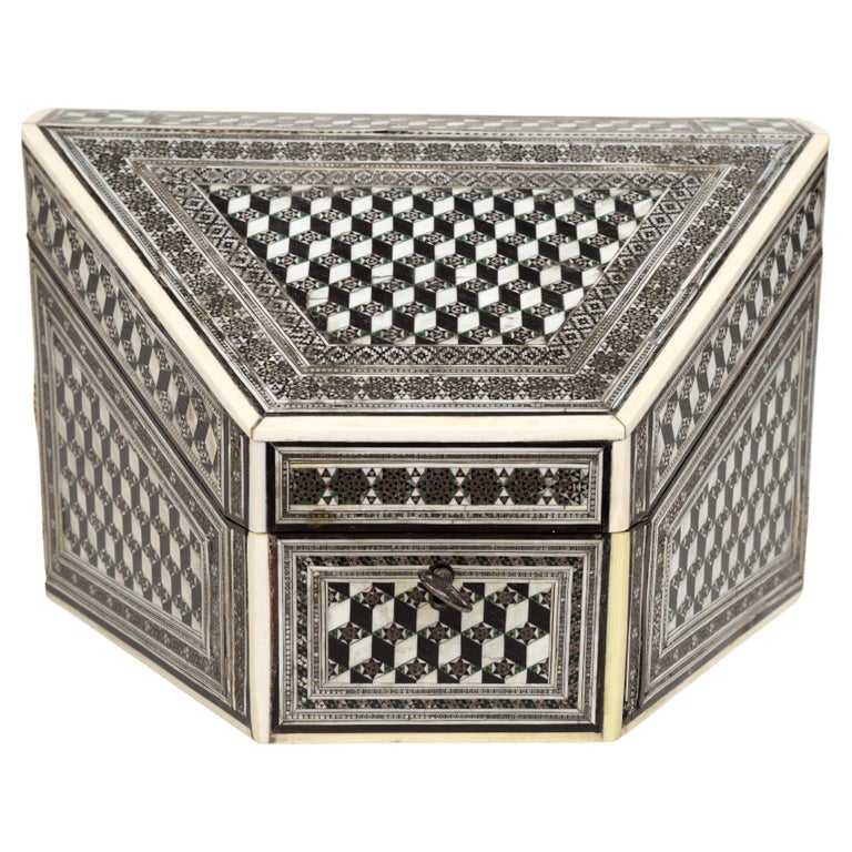 Anglo-Indian Sadeli Tumbling Block Writing Slope, Stationary Box c1850 ...