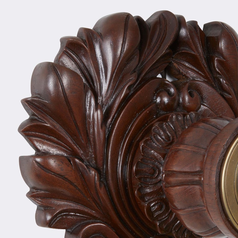 David Duncan Sconces with Large Wreath backplates and Green Frosted ...