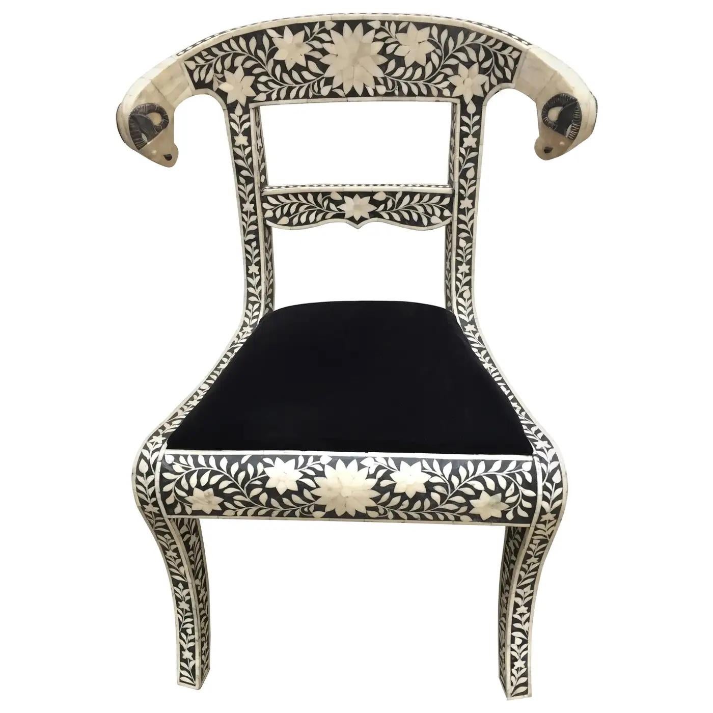 Anglo-Indian Side Chair with Ram's Head For Sale at 1stDibs