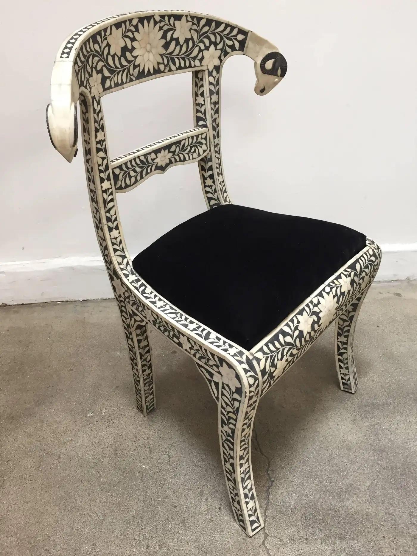 Anglo-Indian Side Chair with Ram's Head For Sale at 1stDibs