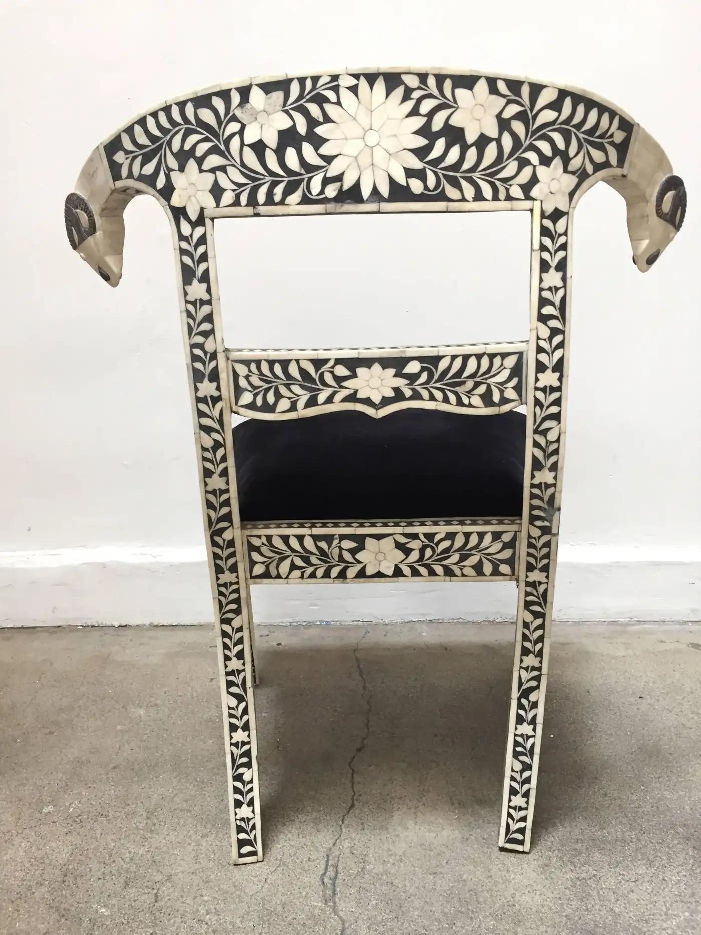 Anglo-Indian Side Chair with Ram's Head For Sale at 1stDibs