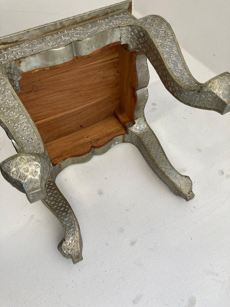 Vintage Anglo-Indian Silvered Wrapped Clad Side Low Table For Sale at ...