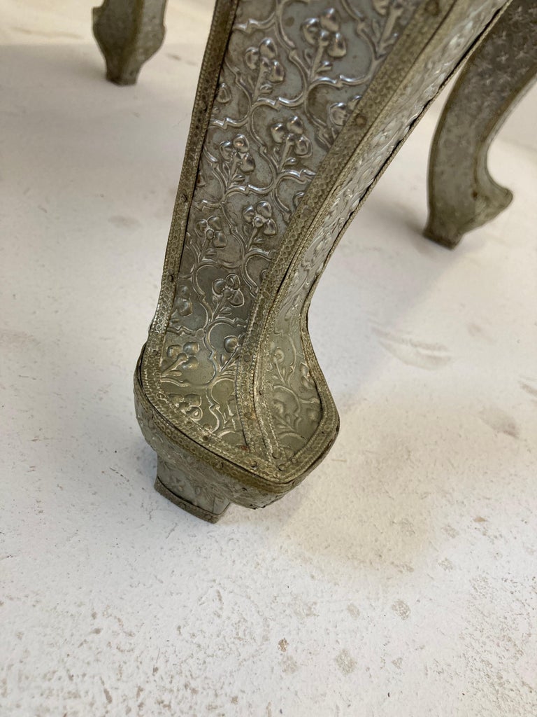 Vintage Anglo-Indian Silvered Wrapped Clad Side Low Table For Sale at ...