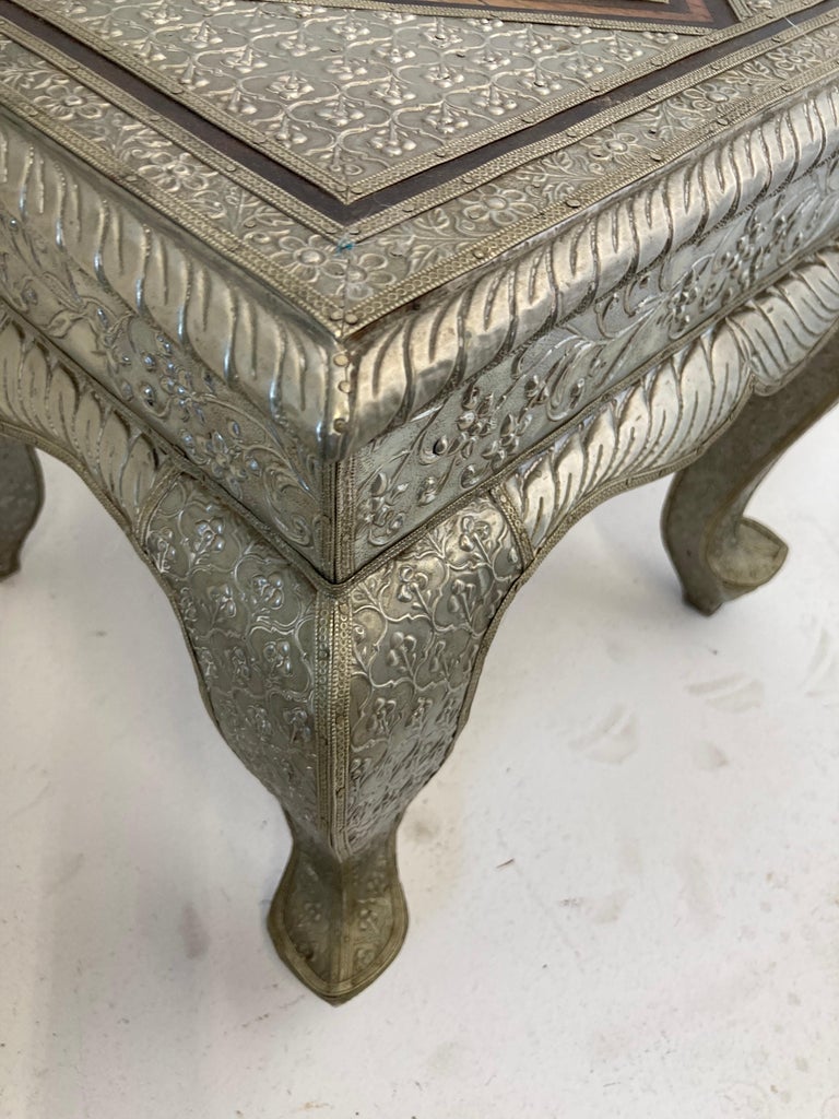 Vintage Anglo-Indian Silvered Wrapped Clad Side Low Table For Sale at ...