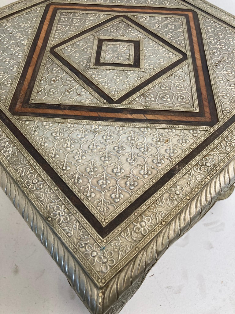 Vintage Anglo-Indian Silvered Wrapped Clad Side Low Table For Sale at ...
