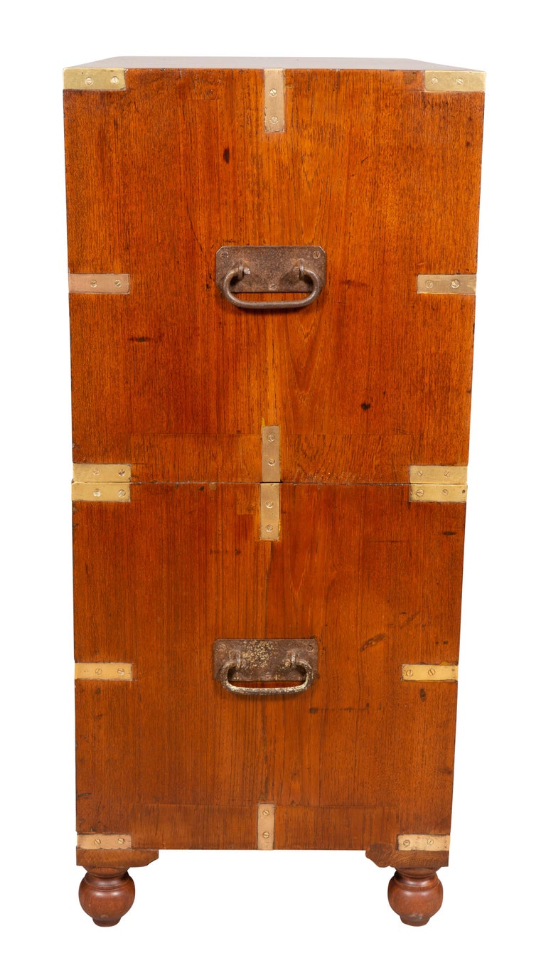 Anglo Indian Teakwood Campaign Chest For Sale at 1stDibs