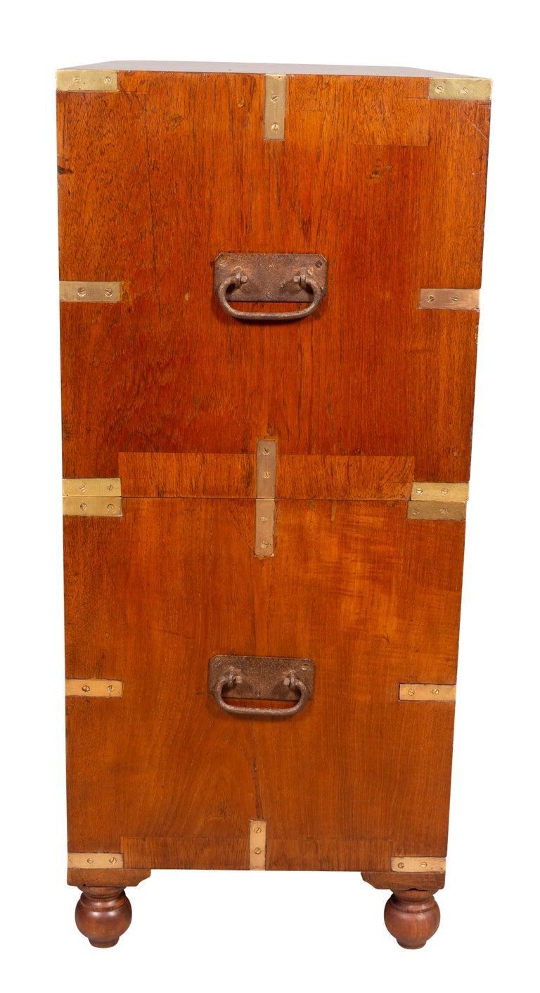 Anglo Indian Teakwood Campaign Chest For Sale at 1stDibs