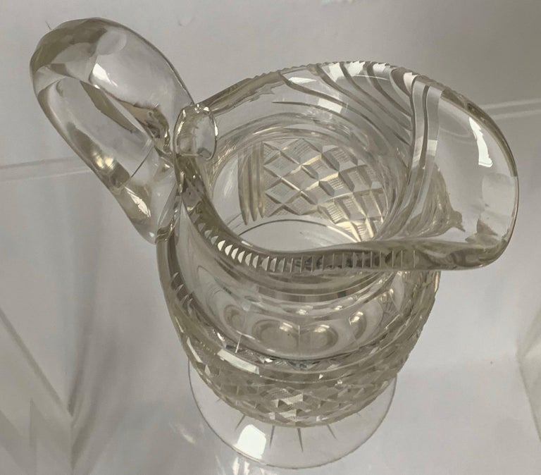 Anglo-Irish Large Cut Crystal Footed Jug, circa 1820 For Sale at 1stDibs