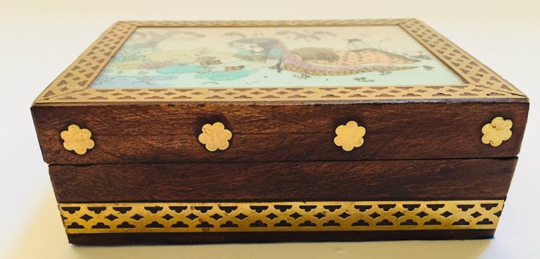 Anglo-Raj Wood and Brass Box with Hand-Painted Scene at 1stDibs | anglo ...