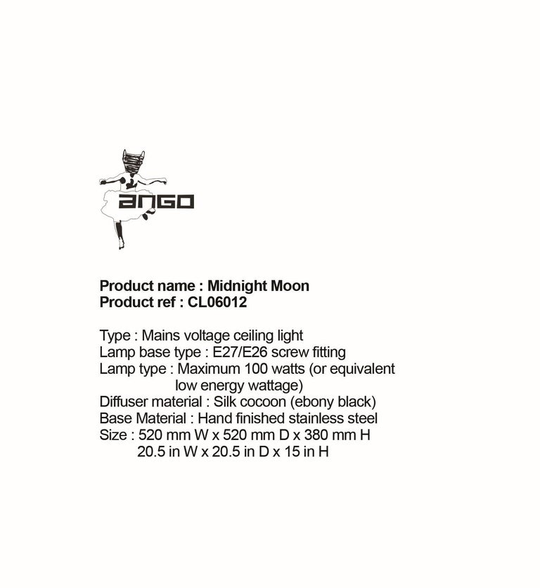 Ango Midnight Moon Ceiling Light * New in Box 2 of 2 For Sale at 1stDibs