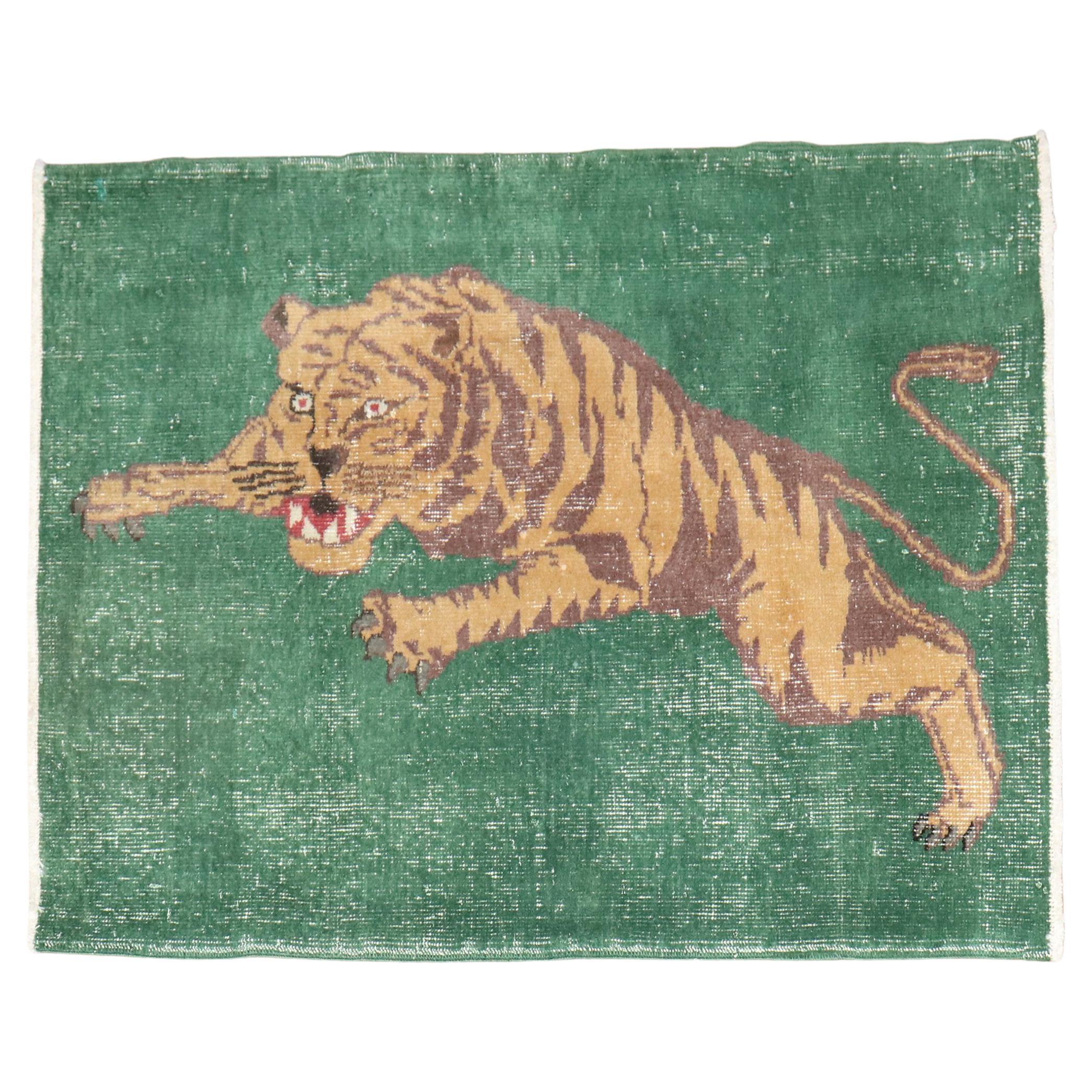 Modern Turkish Pictorial Tiger Room Size Carpet For Sale at 1stDibs