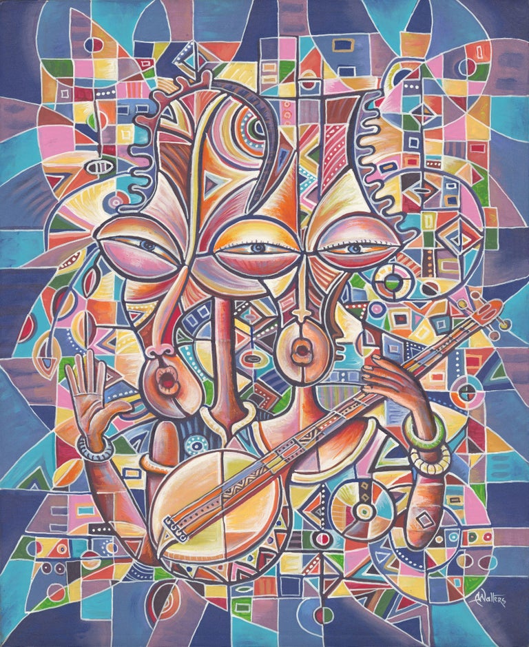 Angu Walters - Banjo Players II, Painting, Acrylic on Canvas For Sale ...
