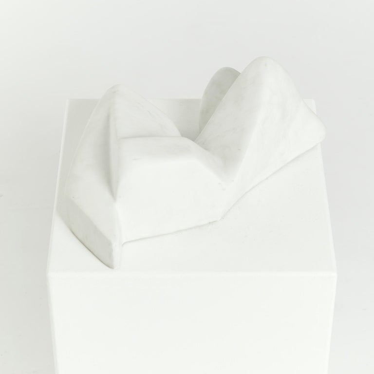 Angular Abstract Sculpture in Carrara Marble For Sale at 1stDibs