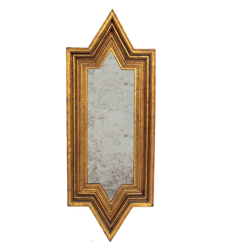 Angular Gilt Mirror at 1stDibs