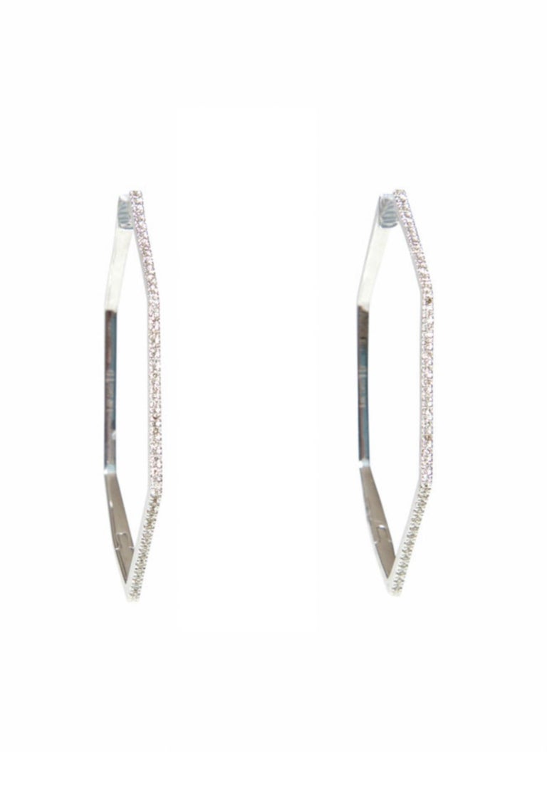 Angular Top Diamond Earrings at 1stDibs