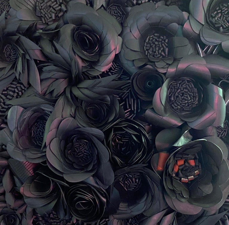 Ani Hoover - Rubber Black Hanging Sculpture Flower Bike Tire Recycled ...