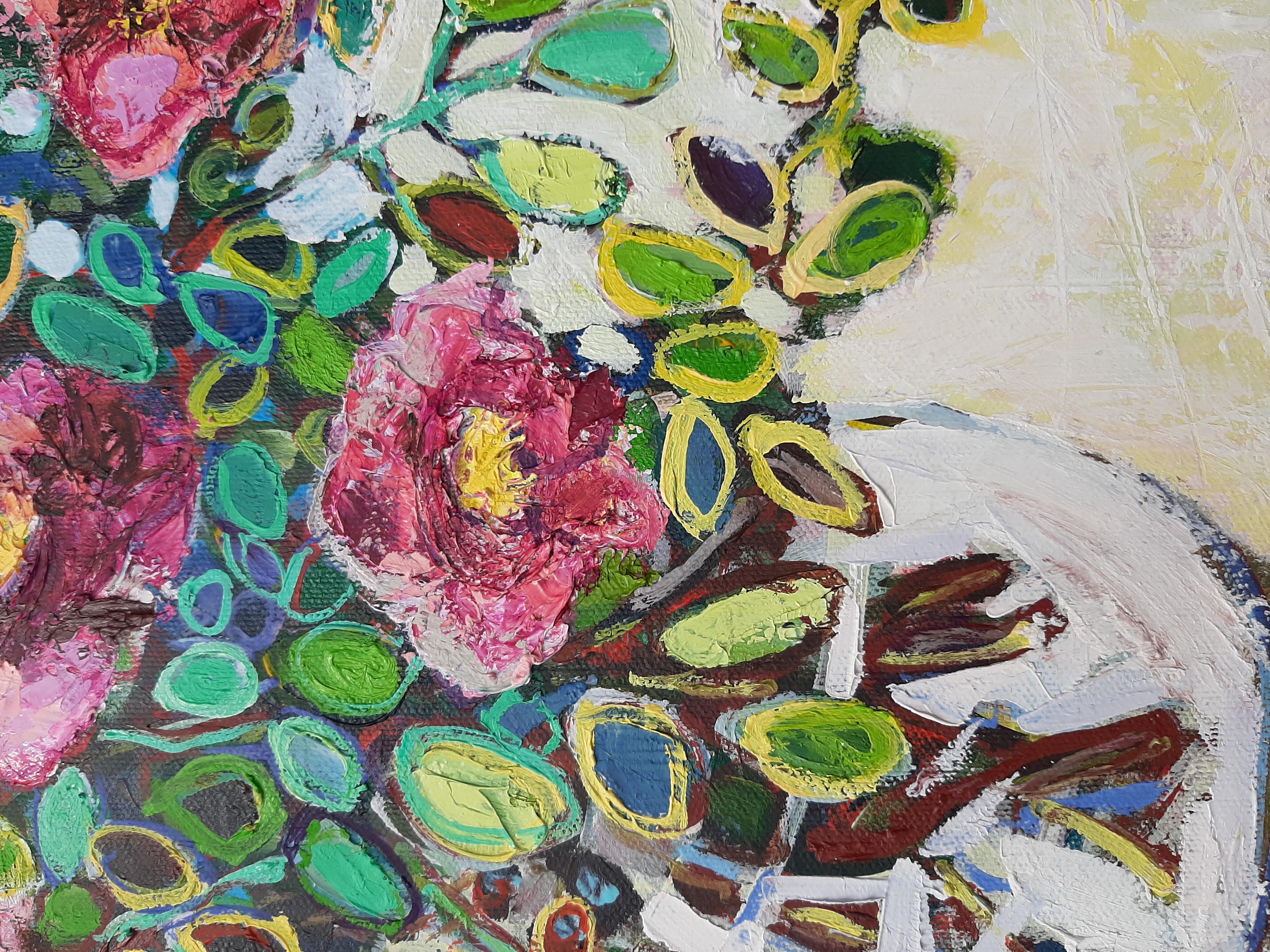 Ania Pieniazek - Plums and Wilde Roses -contemporary still-life ...
