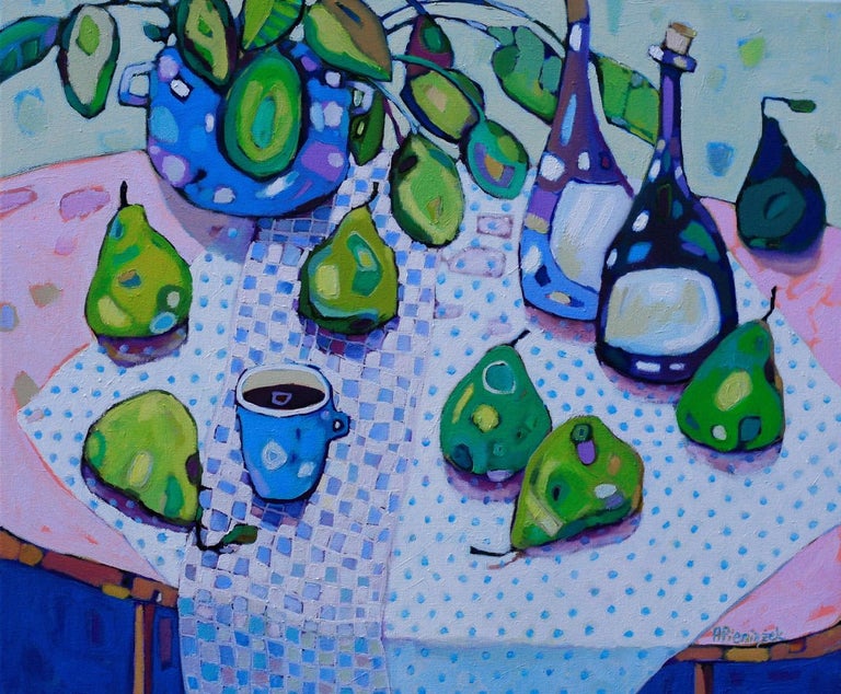 Ania Pieniazek - Still Life with a Plant and Pears - Interior Scene ...