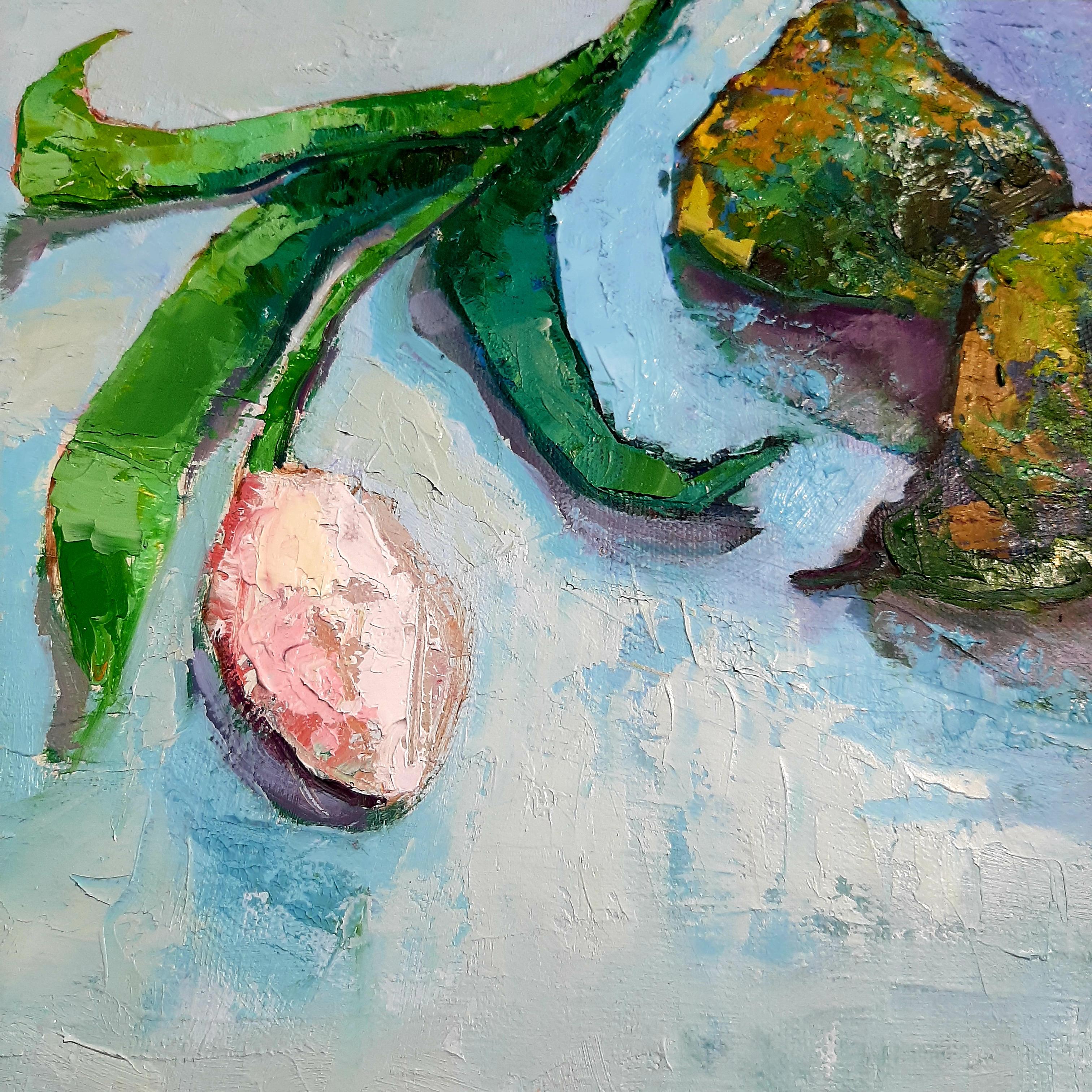 Ania Pieniazek - Tulips and Pears -contemporary still-life colourful ...