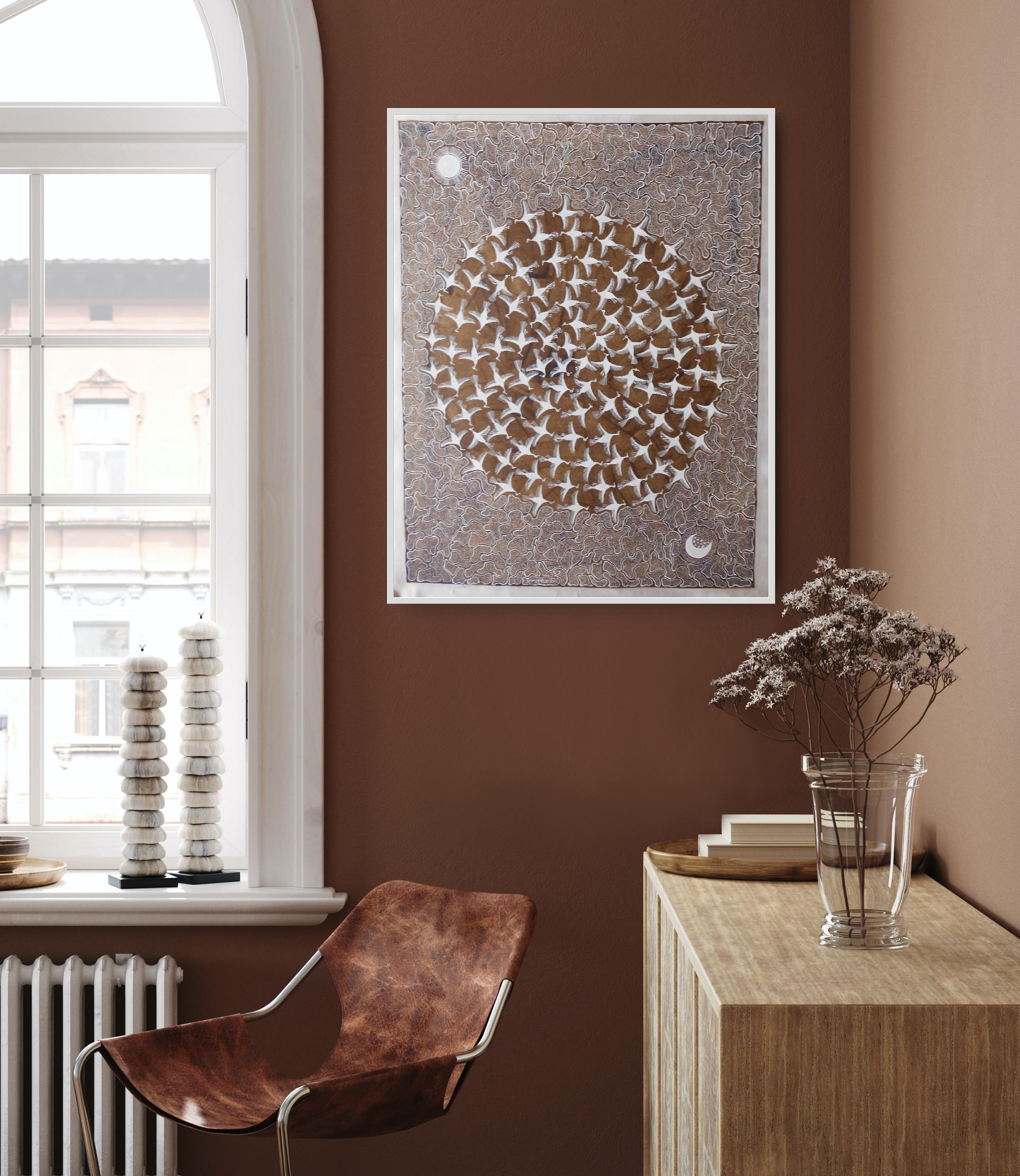 Anil Vangad - Animal Painting on Canvas Cloth Tribal Natural Art Warli ...