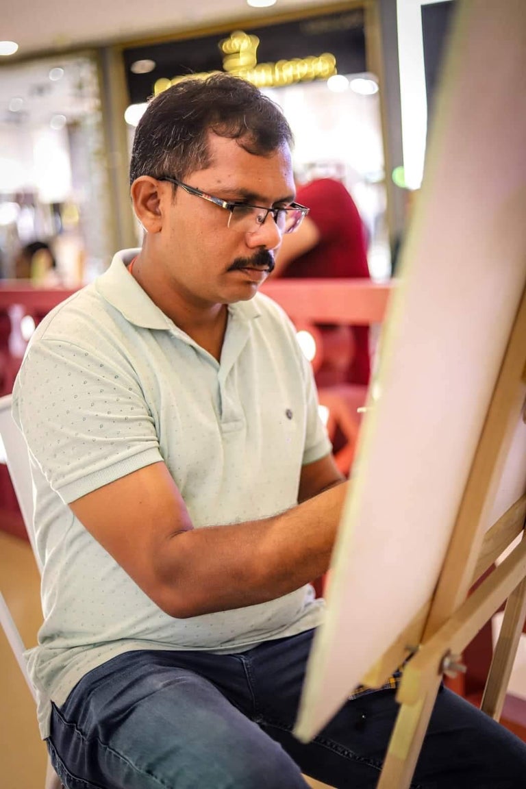 Anil Vangad - Animal Painting on Canvas Cloth Tribal Natural Art Warli ...