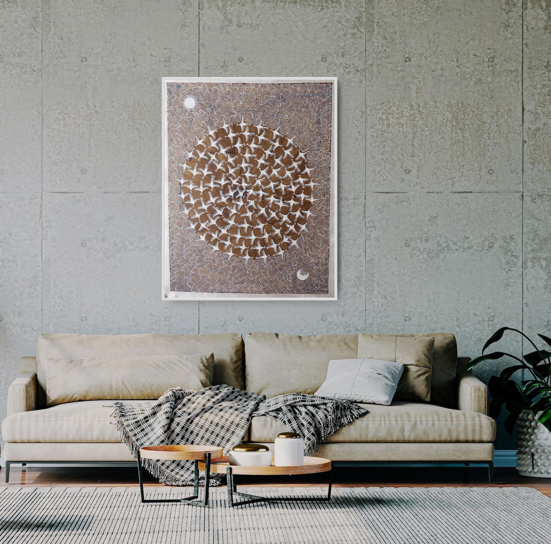 Anil Vangad - Animal Painting on Canvas Cloth Tribal Natural Art Warli ...