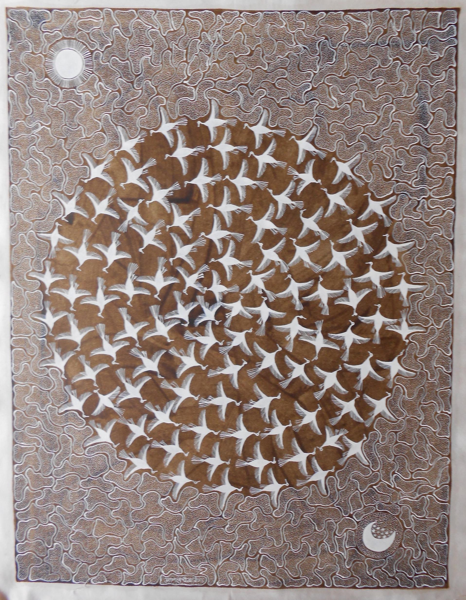 Anil Vangad - Animal Painting on Canvas Cloth Tribal Natural Art Warli ...