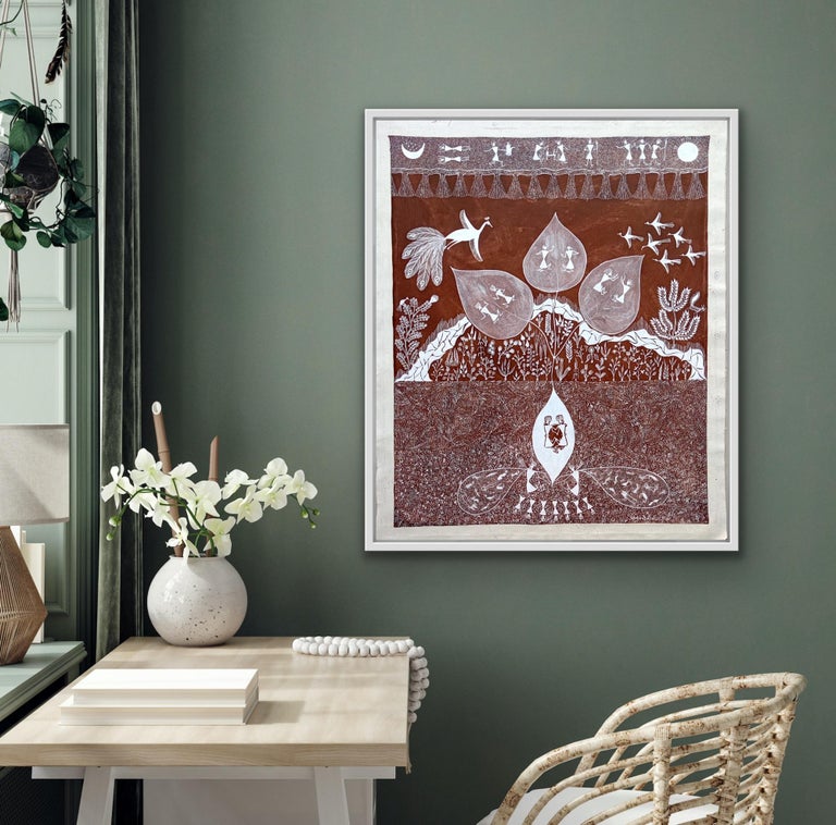 Anil Vangad - Animal Tribal Nature Painting Canvas India Art Brown ...