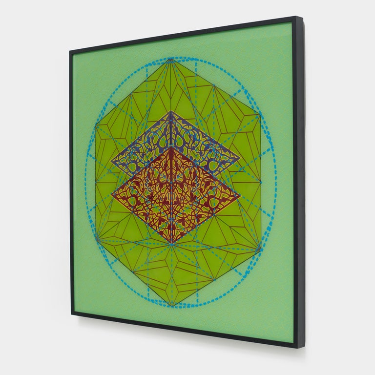 Anila Quayyum Agha - High-contrast green and gold resin painting ...