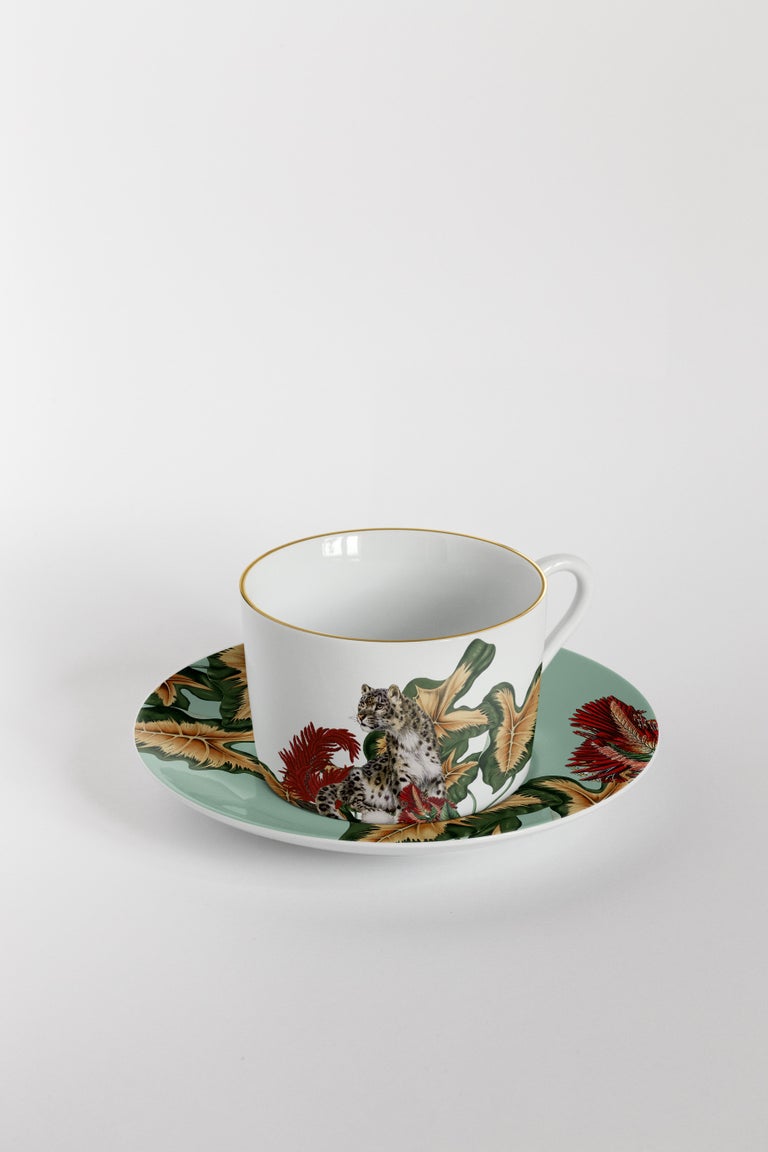 Animalia, Tea Set with Six Contemporary Porcelains with Decorative ...